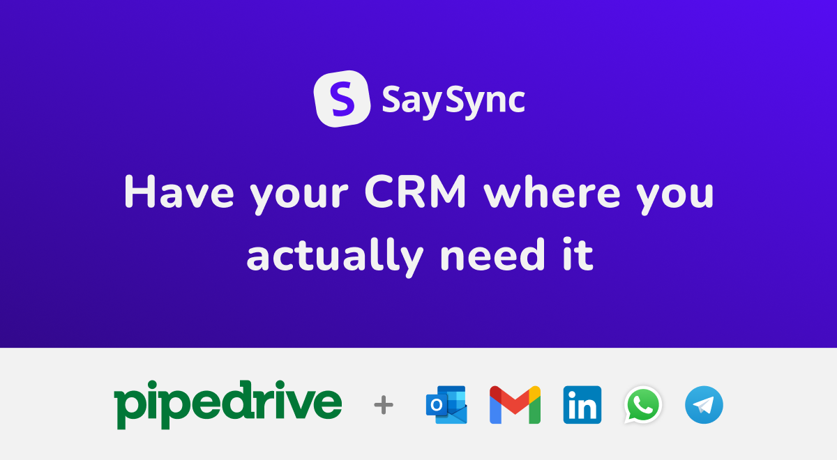 Perfect Outlook integration for your Pipedrive CRM | SaySync